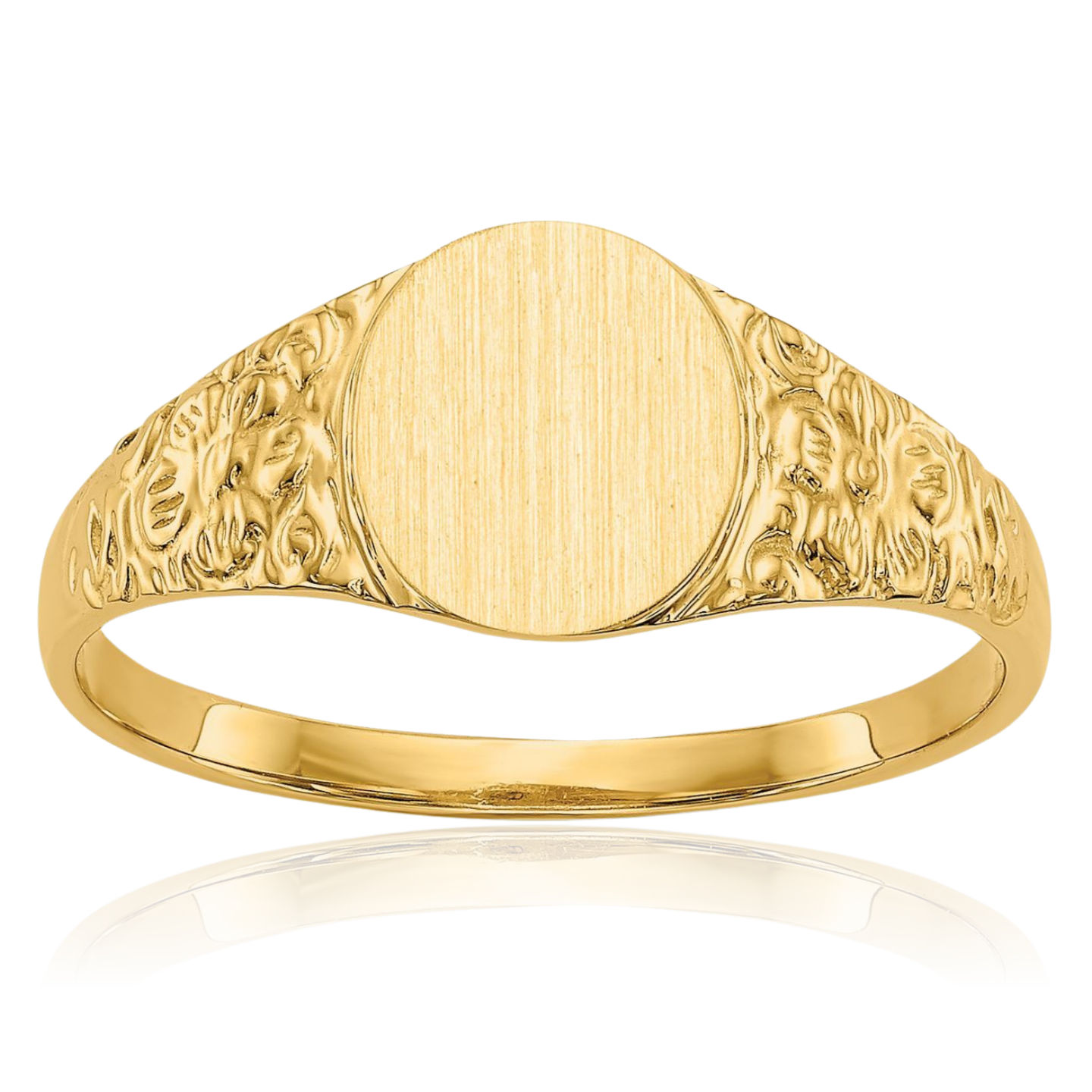 14K Solid Yellow Gold Custom Engraved Signet Ring | eBay