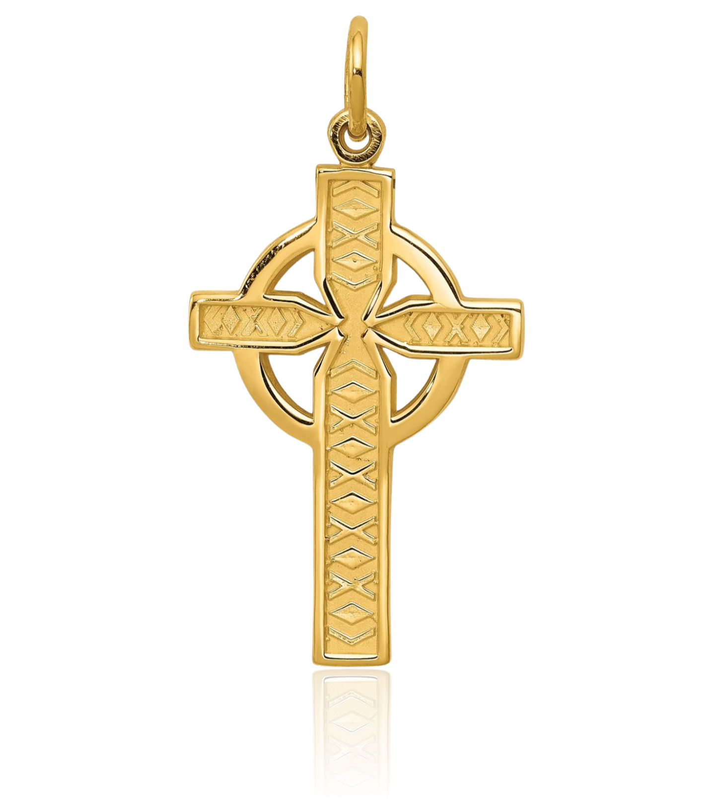 14K Solid Yellow Gold Heart Celtic Iona Cross Pendant Necklace | eBay