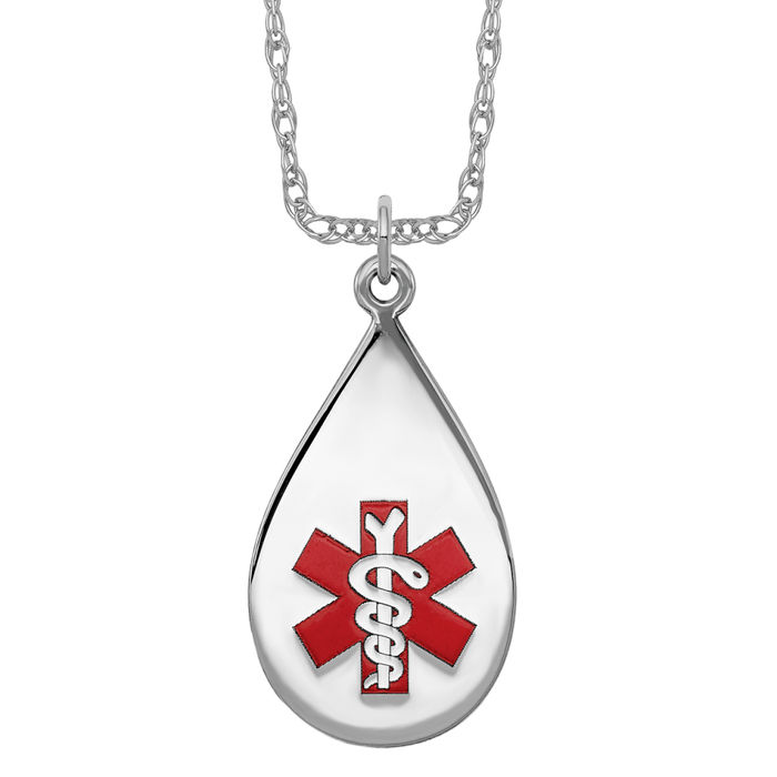 925 Sterling Silver Medical Alert Necklace | eBay