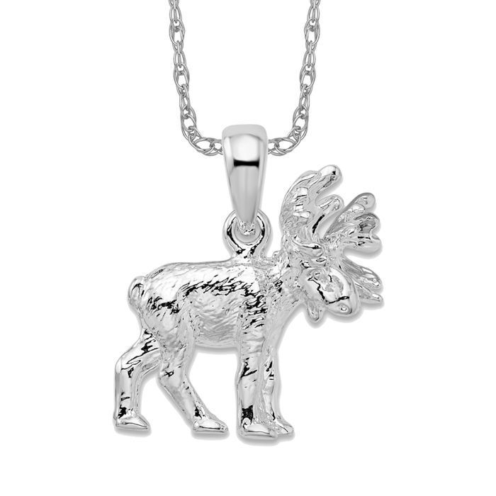 925 Sterling Silver Moose Necklace | eBay
