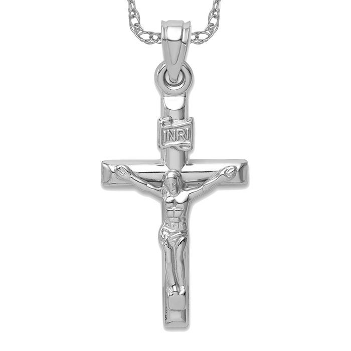 White gold crucifix necklace women's store
