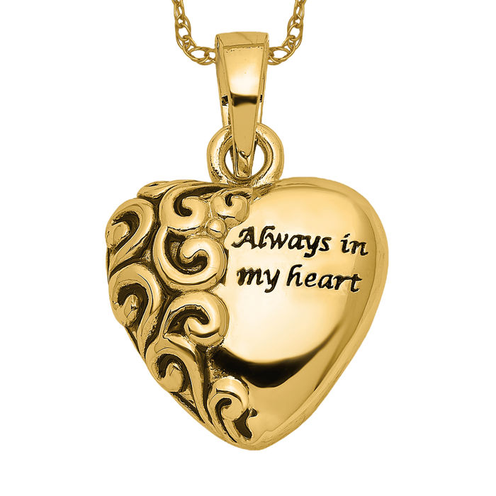 Necklace ashes holder gold store