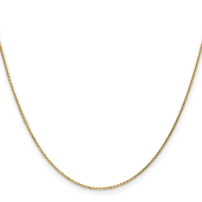 10K Solid Yellow Gold 0.95mm Cable Rolo Link Chain Belcher Necklace 22 inch
