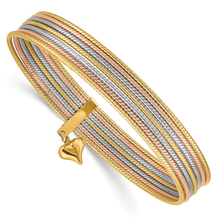 14k solid gold bangle bracelet set store