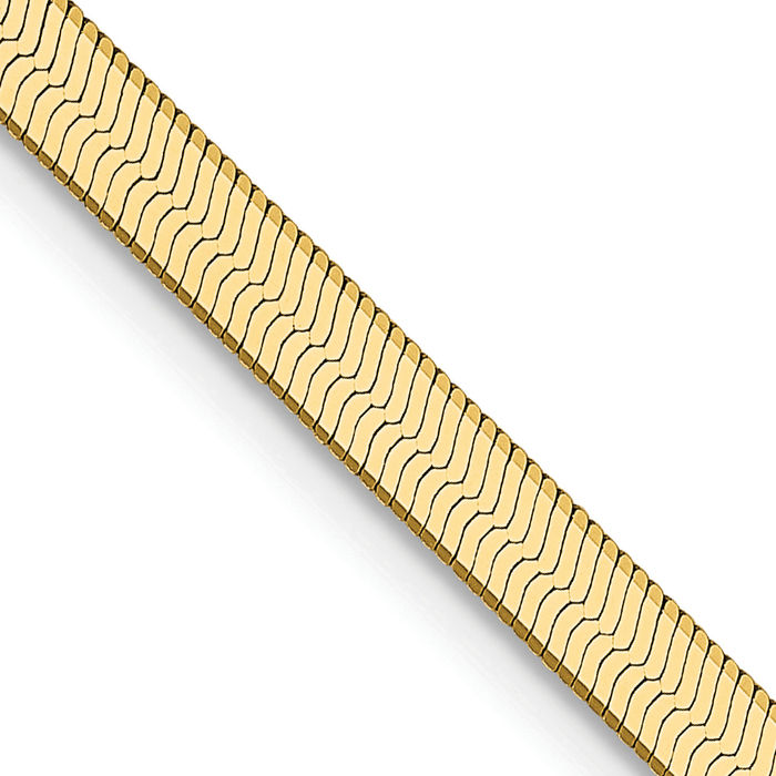 14K Solid Yellow Gold 3mm Herringbone Chain Necklace | eBay