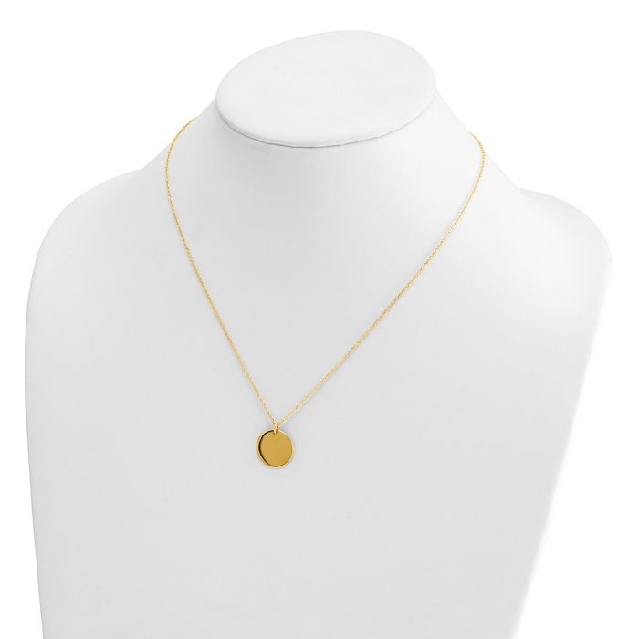 14K Solid Yellow Gold Disc Chain Necklace | eBay