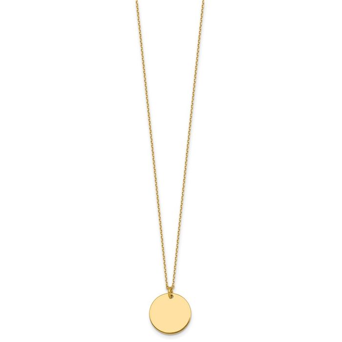 14K Solid Yellow Gold Disc Chain Necklace | eBay